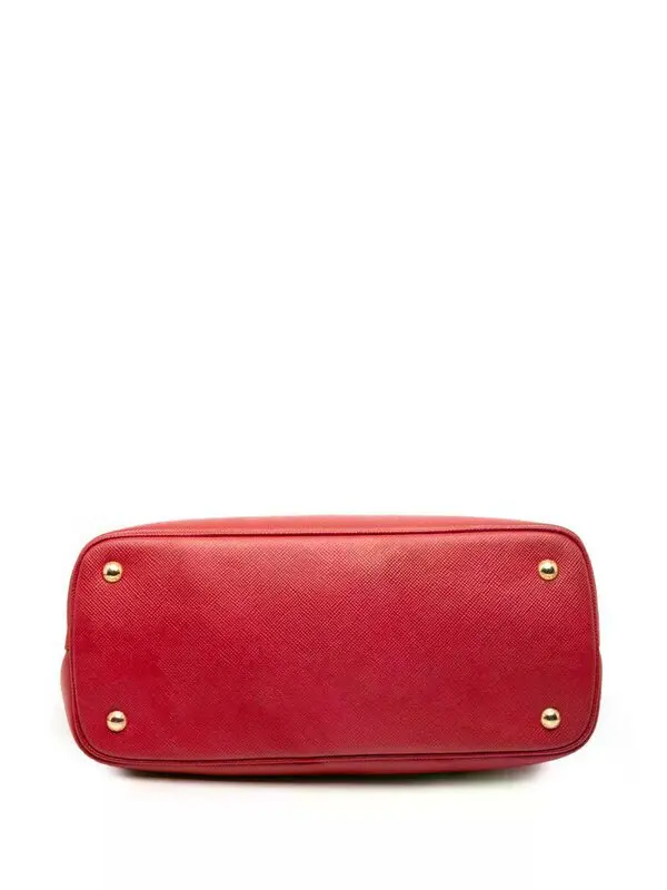 Prada Medium Saffiano Cuir Double Satchel - Red
