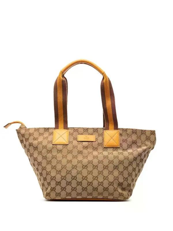 Gucci Gg Canvas Web Tote - Neutrals
