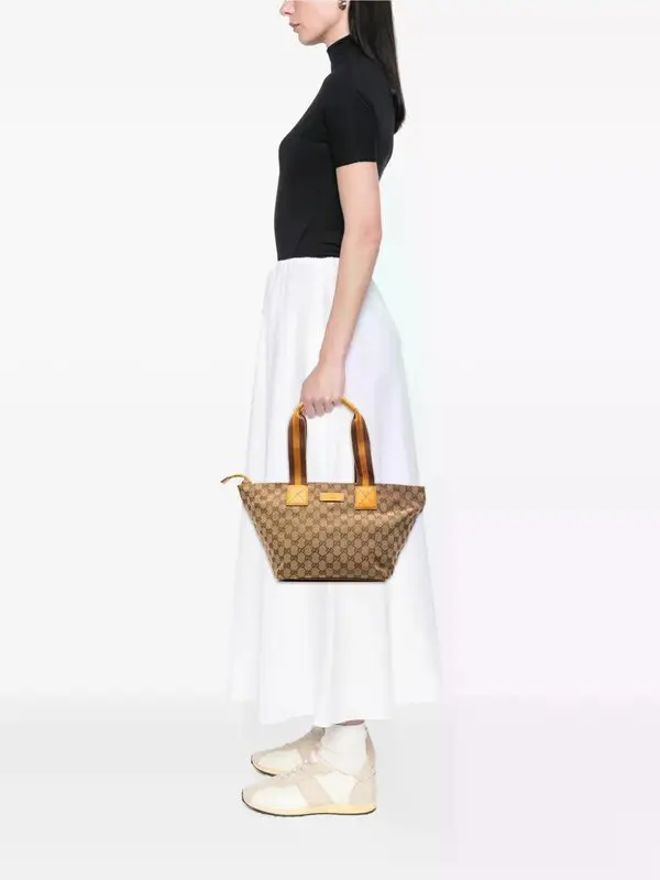 Gucci Gg Canvas Web Tote - Neutrals