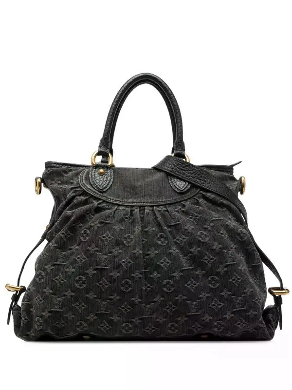 LOUIS VUITTON 2007 Monogram Denim Neo Cabby Gm Satchel - Black