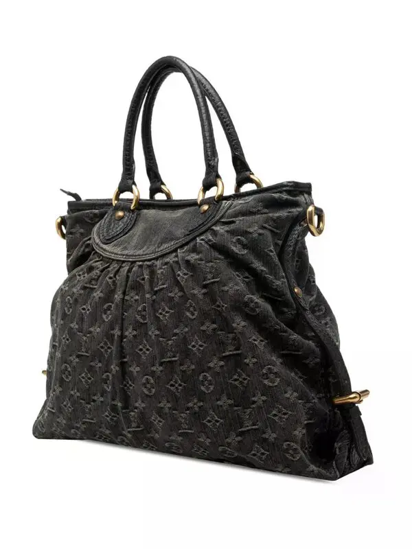LOUIS VUITTON 2007 Monogram Denim Neo Cabby Gm Satchel - Black