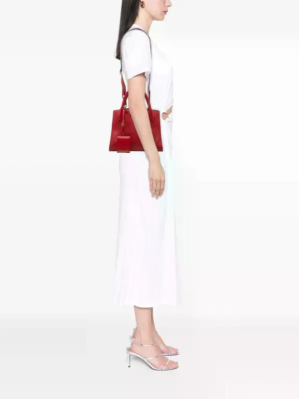 Prada Small Saffiano Cuir Monochrome Top Handle Satchel - Red