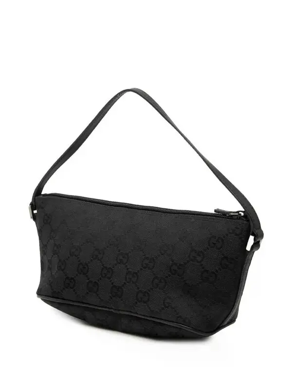Gucci Gg Canvas Boat Shoulder Bag - Black
