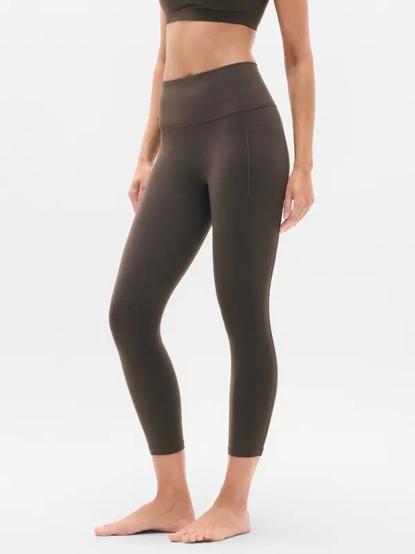 Athleta Salutation Stash High Rise Capri - Truffle Brown