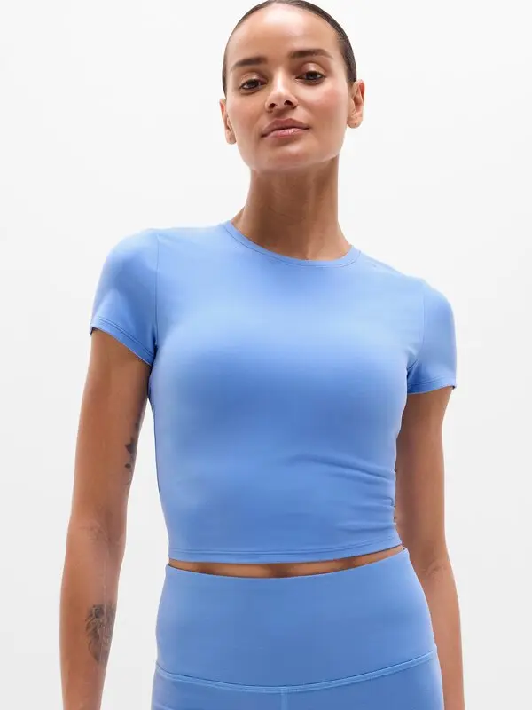 Athleta Transcend Open Back Tee - Waterfall