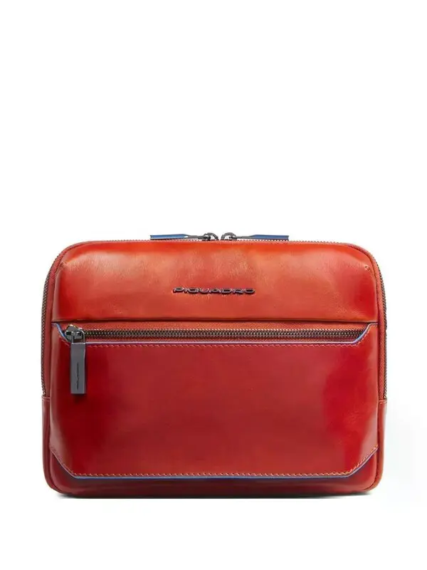 PIQUADRO Leather Messenger Bag - Red