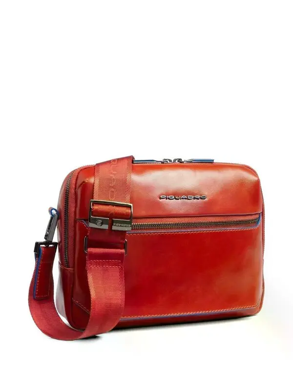 PIQUADRO Leather Messenger Bag - Red