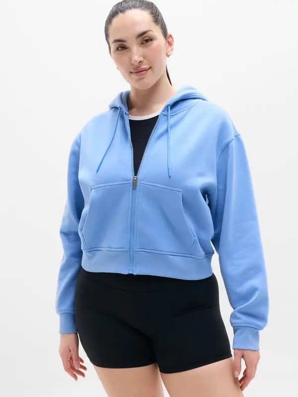 Athleta Forever Fleece Full Zip Sweatshirt - Waterfall