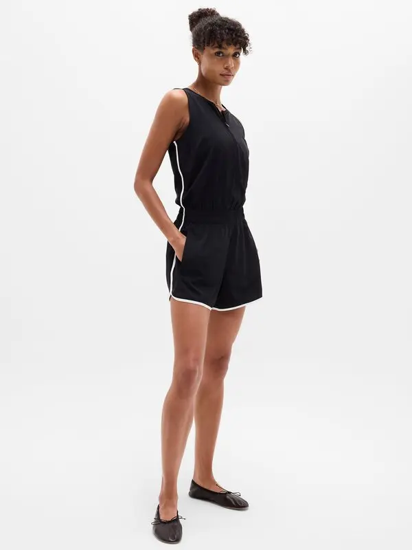 Athleta Journey Romper - Black/bright White