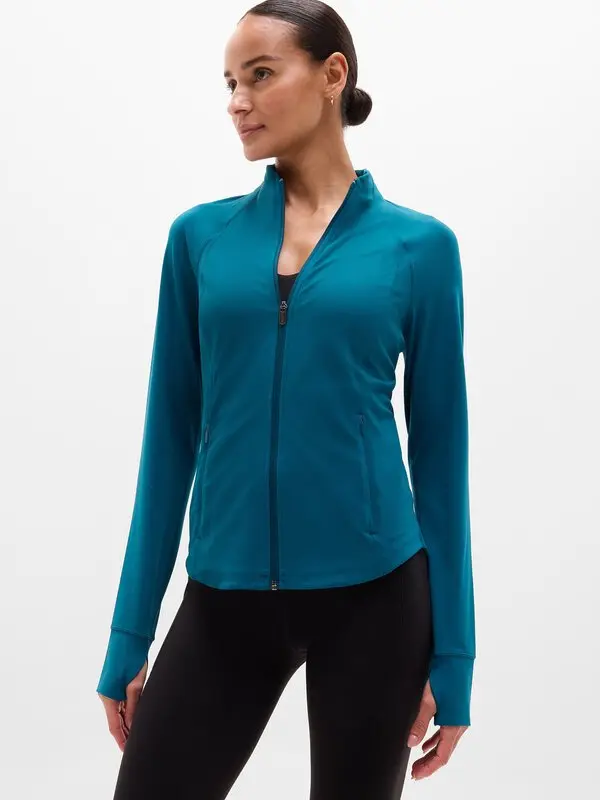 Athleta Salutation Jacket - Coastal Teal