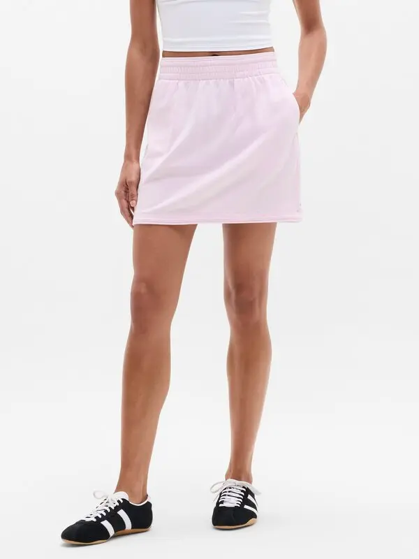 Athleta Airy Cotton Terry Mini Skirt - Ballet