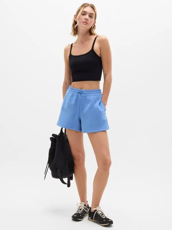 Athleta Forever Fleece Mid-rise 4" Shorts - Waterfall