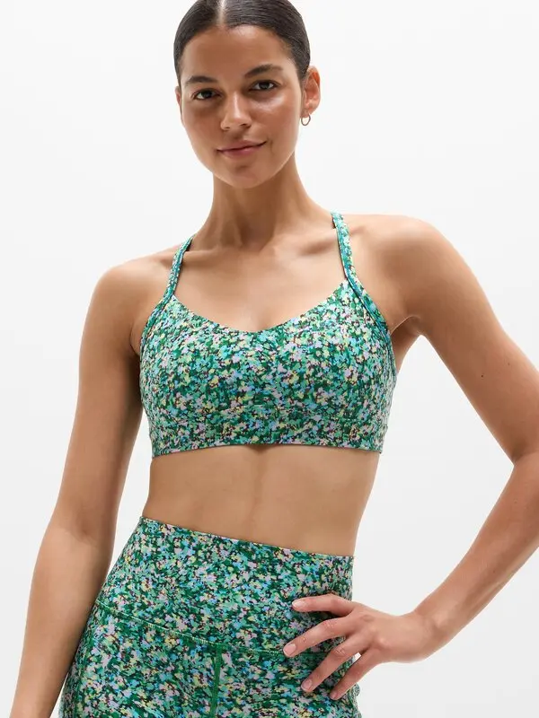 Athleta Vital Print Sports Bra A-c - Superbloom
