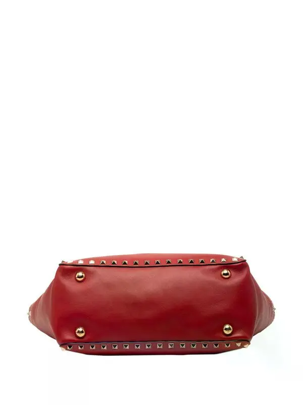 Valentino Garavani 2000-2017 Small Leather Rockstud Trapeze Satchel - Red