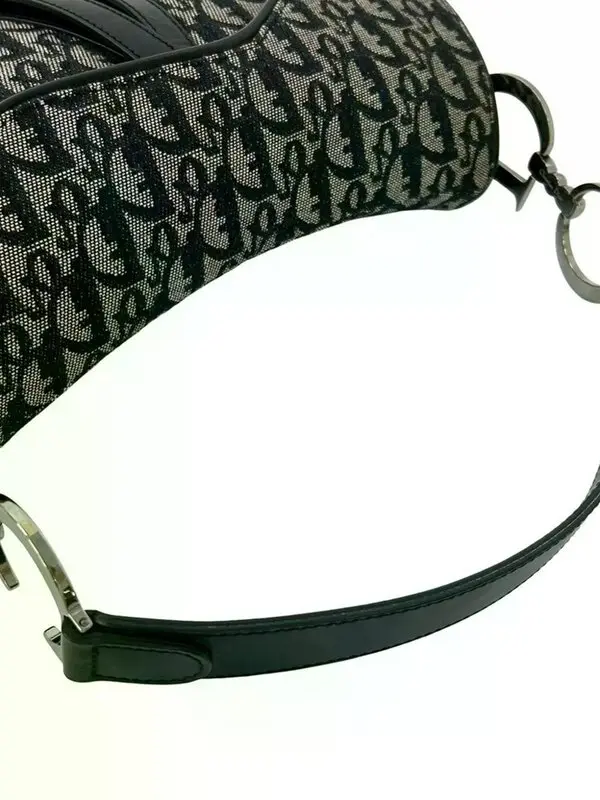 Dior Diorissimo Canvas Double Saddle Bag - Black