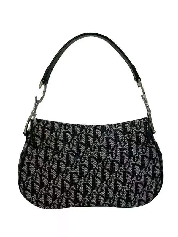 Dior Diorissimo Canvas Double Saddle Bag - Black