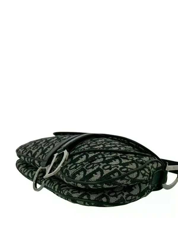 Dior Diorissimo Canvas Double Saddle Bag - Black