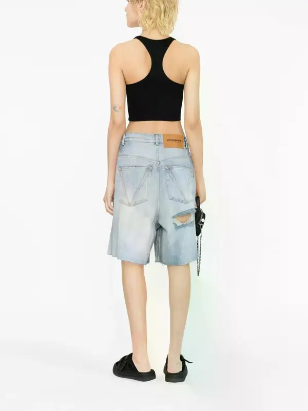 Off-White Logo Ribbed-knit Racerback Top - Black