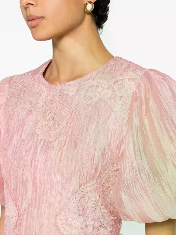 Aje Ophelia Lace Midi Dress - Pink