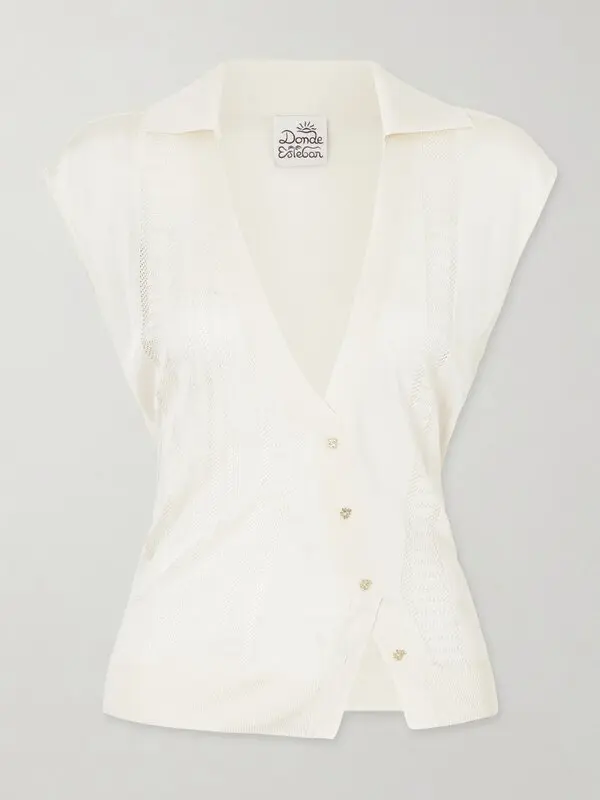 DONDE ESTEBAN Guayabera Stretch-knit Coverup