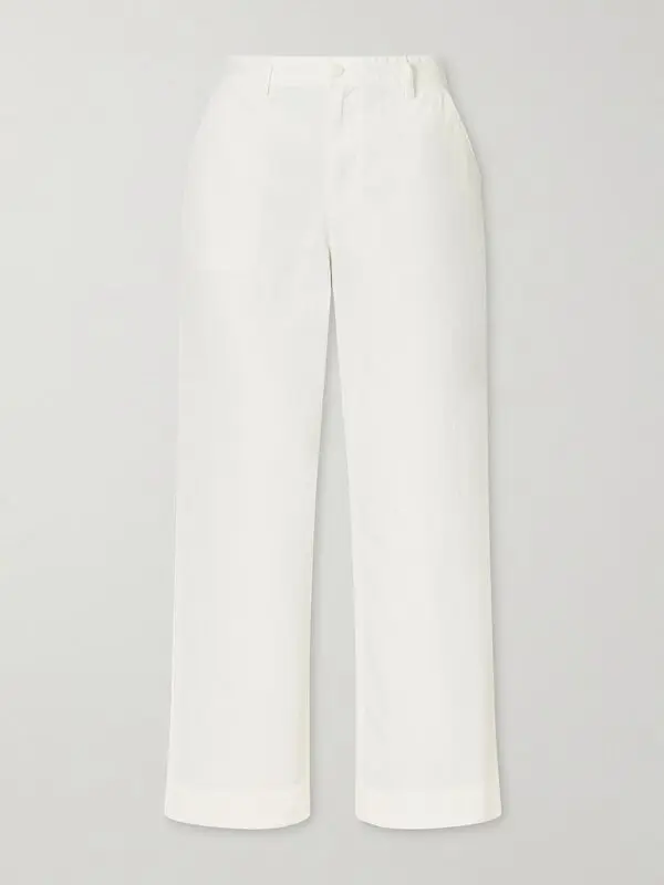 Eterne Benson Cotton-gabardine Straight-leg Pants - Neutrals