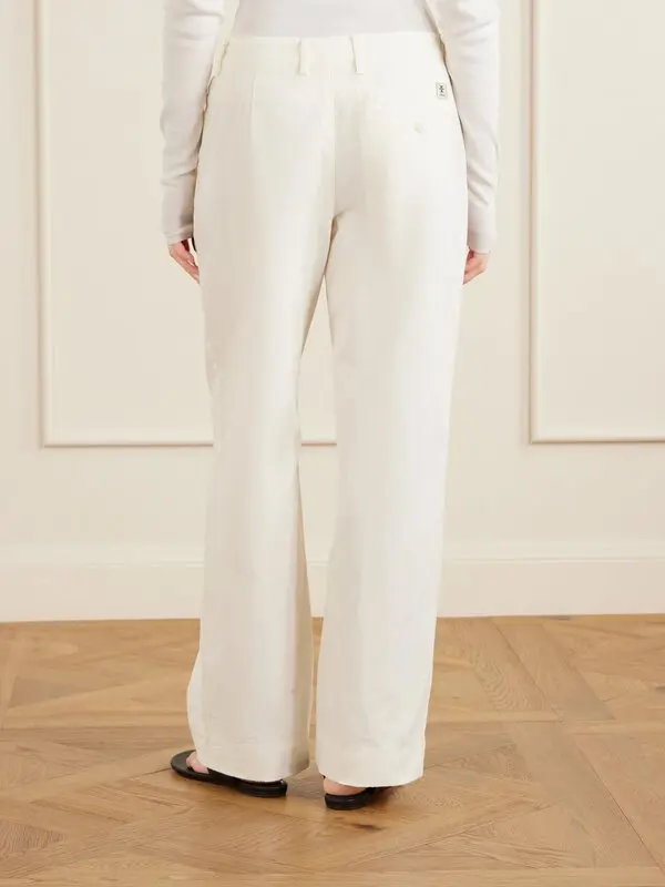 Eterne Benson Cotton-gabardine Straight-leg Pants - Neutrals