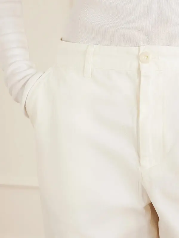 Eterne Benson Cotton-gabardine Straight-leg Pants - Neutrals