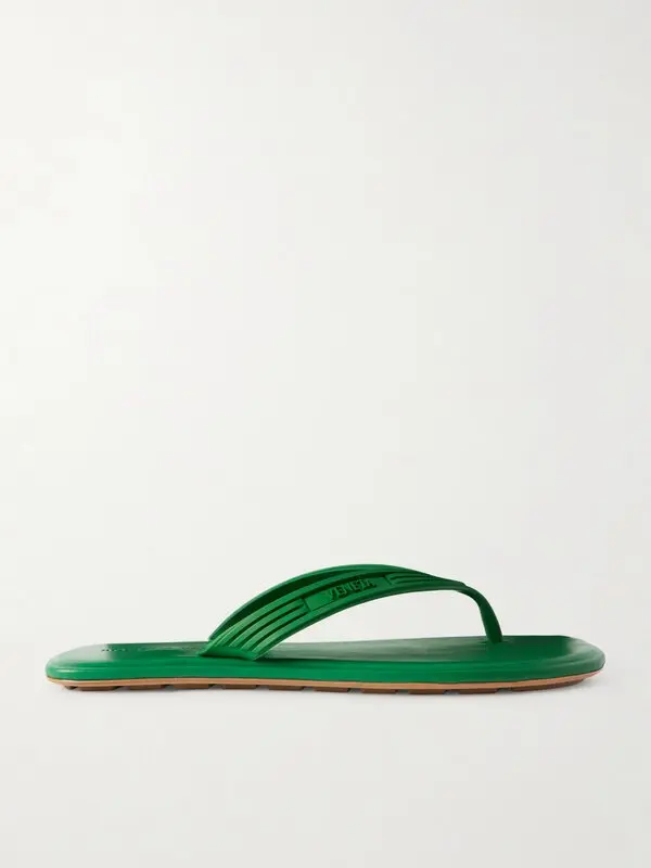 Bottega Veneta Sampieri Flat Thong Flip Flops - Green