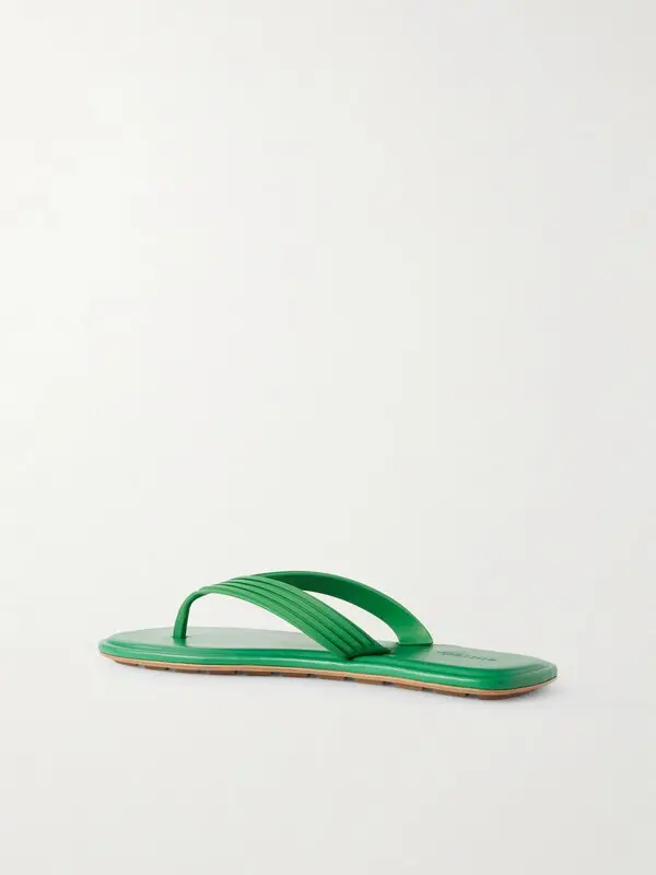 Bottega Veneta Sampieri Flat Thong Flip Flops - Green