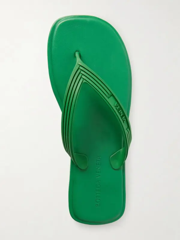 Bottega Veneta Sampieri Flat Thong Flip Flops - Green