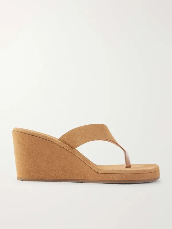 ANCIENT GREEK SANDALS Charys Suede Wedge Sandals - Tan