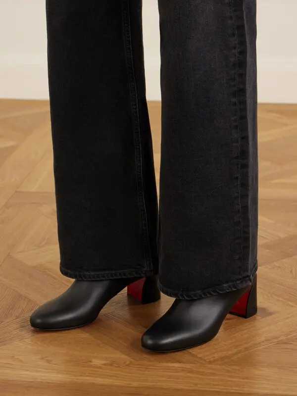 CHRISTIAN LOUBOUTIN Jane 55 Leather Ankle Boots - Black