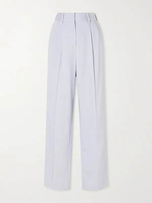 BLAZÉ MILANO Pleated Tapered Woven Pants - Blue