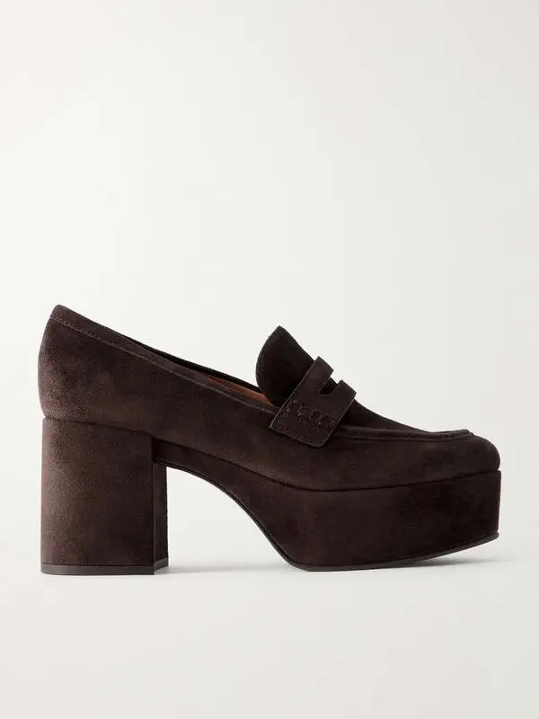 GIANVITO ROSSI Jenna Suede Platform Pumps - Chocolate