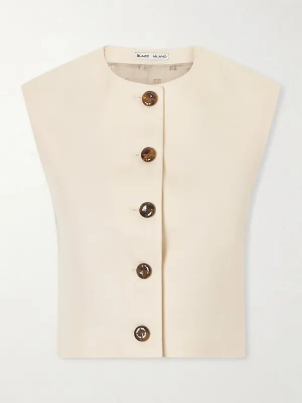 BLAZÉ MILANO Danae Woven Vest - Neutrals