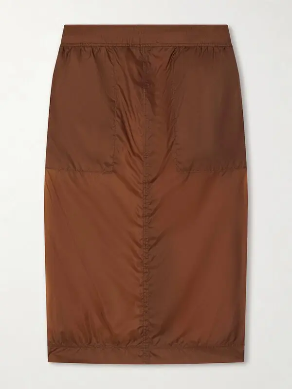 Saint Laurent Woven Midi Skirt - Brown