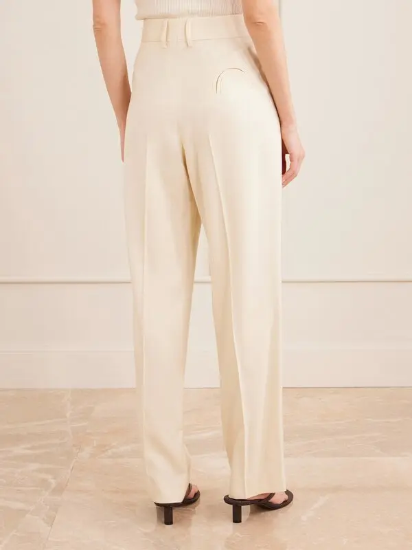 BLAZÉ MILANO Danae Pleated Tapered Woven Pants - Neutrals