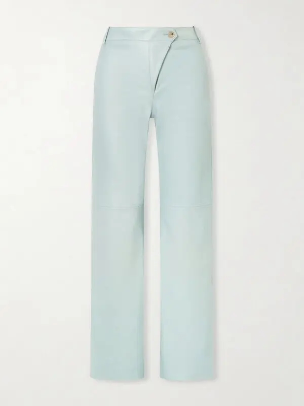 Chloé High-rise Paneled Leather Straight-leg Pants
