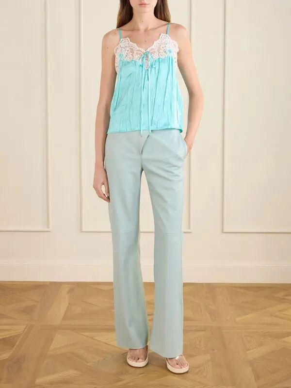 Chloé High-rise Paneled Leather Straight-leg Pants