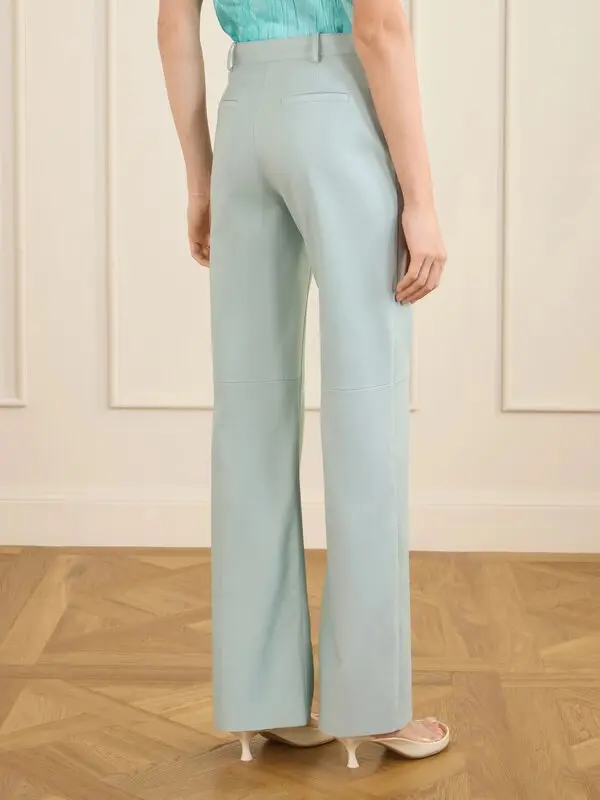Chloé High-rise Paneled Leather Straight-leg Pants