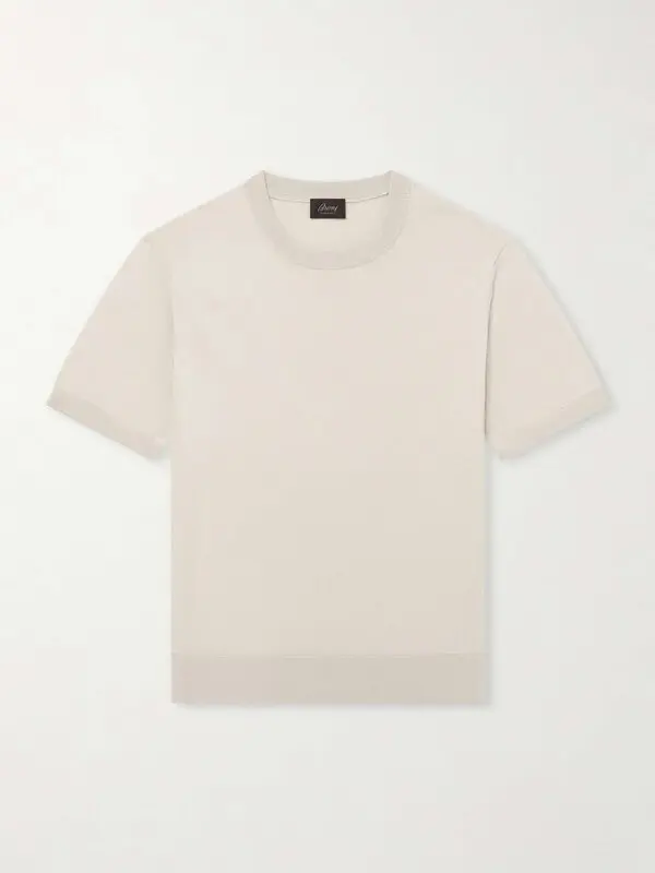 Brioni Knitted Cotton T-shirt