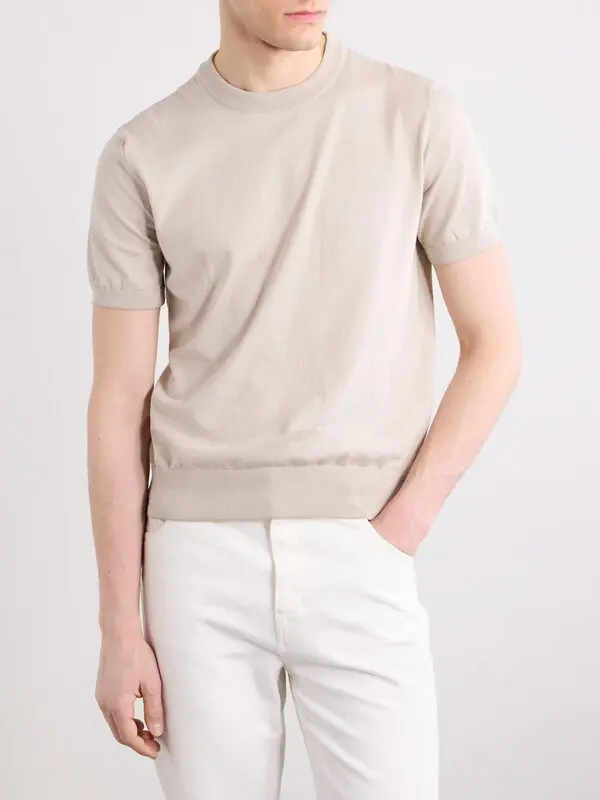 Brioni Knitted Cotton T-shirt