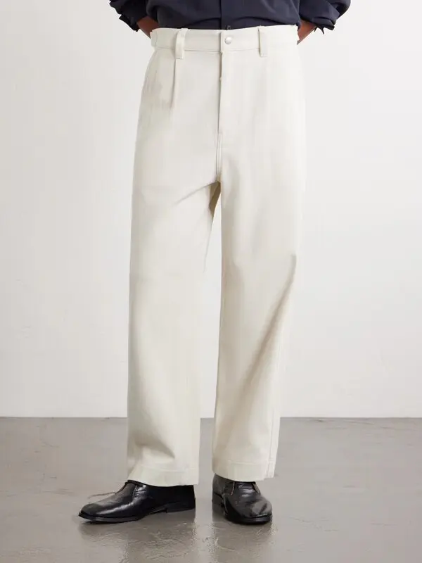 ATON Wide-leg Cotton-twill Trousers