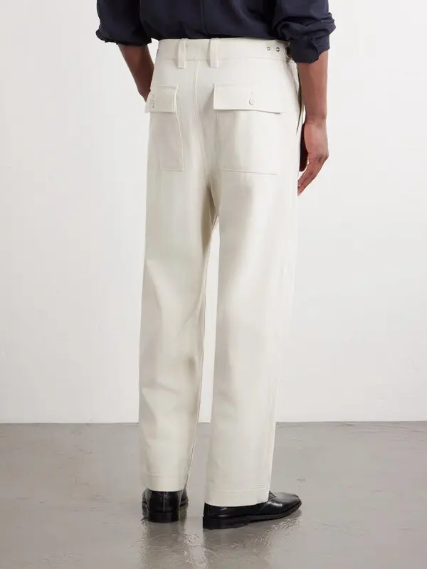 ATON Wide-leg Cotton-twill Trousers
