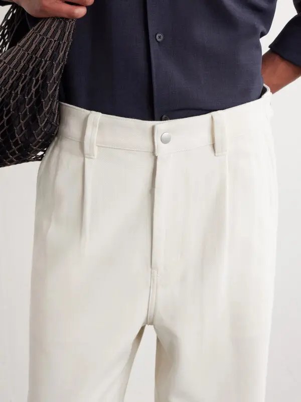 ATON Wide-leg Cotton-twill Trousers