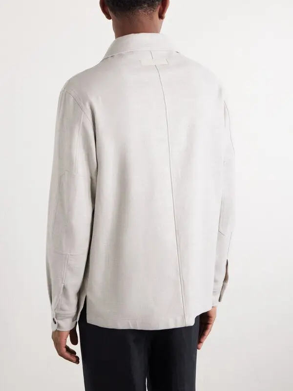 Zegna Linen, Wool And Silk-blend Overshirt - Gray