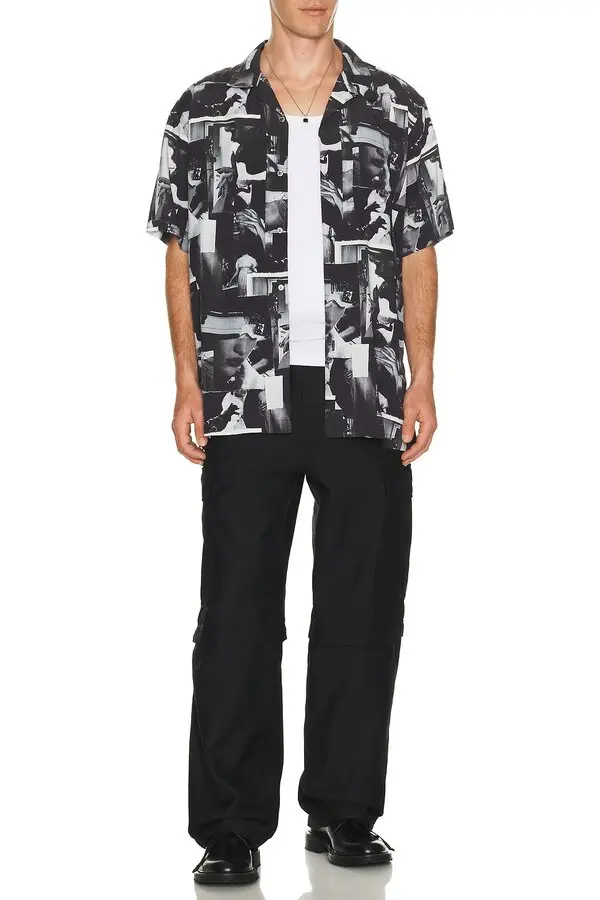 VOWELS Printed Still Shirt - Black