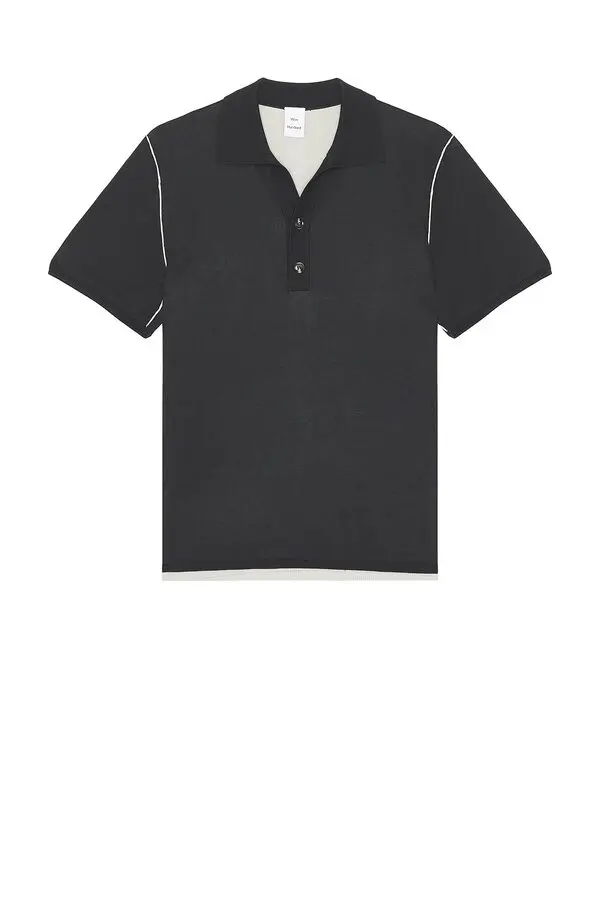 WON HUNDRED Jonas Two Layer Knit Polo - Black