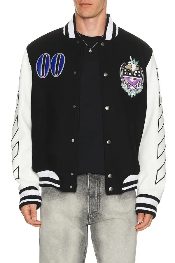 Off-White Royal Jewels Varsity Jacket - Black