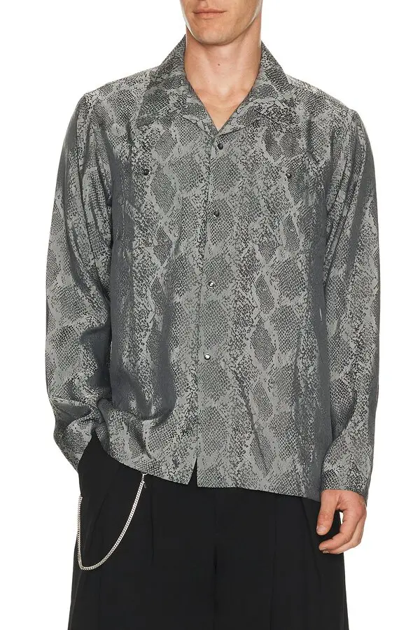 Needles Cowboy One Up Shirt Python Jacquard In - Grey